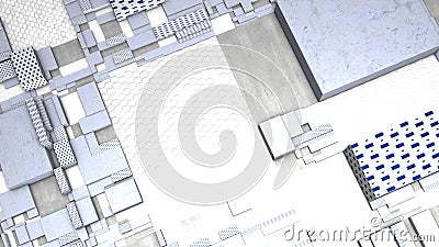 Concept of 3D Modeling and Architecture. Motion. Complex Texture with ...