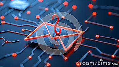 Concept Email Phishing, Digital Threat With Red Phishing Hook From ...