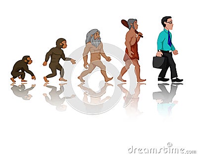 Concept Of Human Evolution From Ape To Man Royalty-Free Stock ...