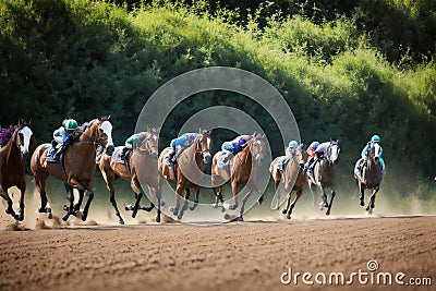 Impression Of The Thrill Of Speed Horse Racing .AI Generated Royalty ...