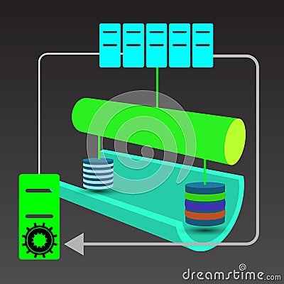 Concept Of System And Database Clustering, Parallel Process, Load Balancing Stock Image ...