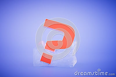 The Concept Of An Unasked Question. Question Mark Frozen In An Ice Cube ...