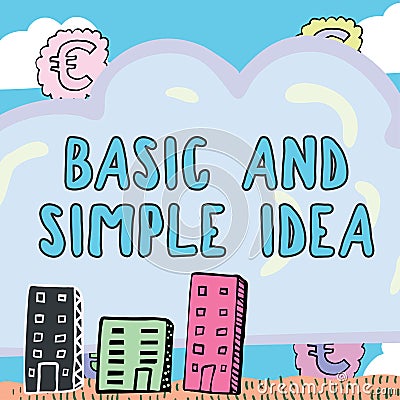 Conceptual Caption Basic And Simple Idea. Business Approach Plain ...