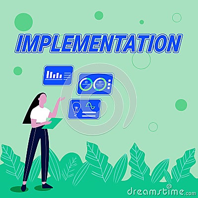 Conceptual Display Implementation. Word For The Process Of Making ...