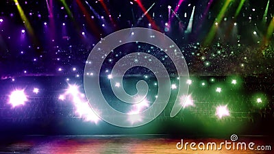 Concert Stage Spotlight With Flash Stock Video - Video of flash, fans ...
