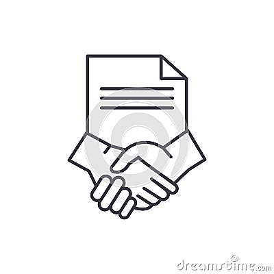 Conclusion Of A Contract Line Icon Concept. Conclusion Of A Contract ...