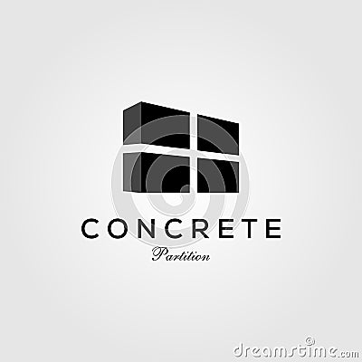 Concrete Partition Exposed Wall Panel Logo Vector Icon Illustration ...