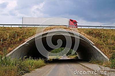 Concrete Underpass Under The Highway Royalty Free Stock Photography ...