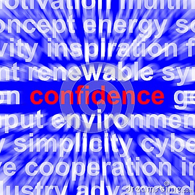 Confidence Word Shows Self-Assurance Composure Royalty Free Stock ...