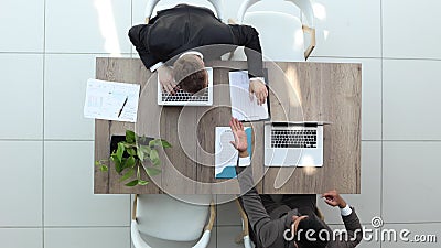 Confident Business People Talking and Using Computer in Modern Office ...
