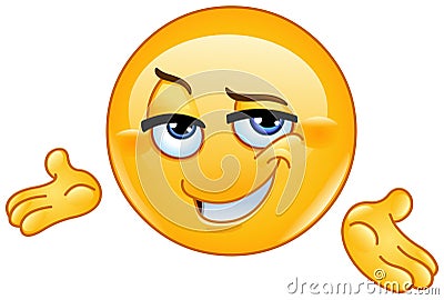 Confident Presenting Emoticon Cartoon Vector | CartoonDealer.com #123108775