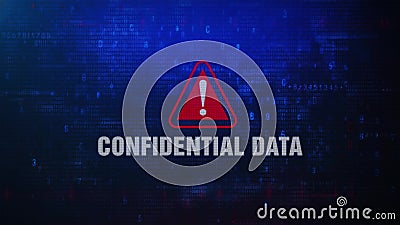 Confidential Data Alert Warning Error Message Blinking on Screen ...