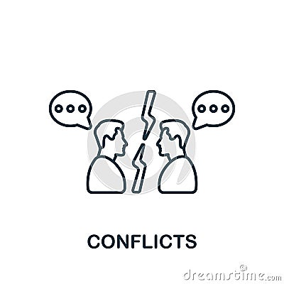 Conflicts Icon. Line Simple Psychology Icon For Templates, Web Design ...