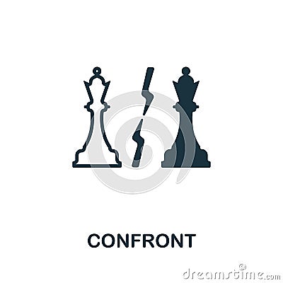 Confront Icon. Monochrome Simple Line Protest Icon For Templates, Web ...