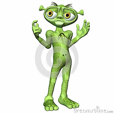 Confused Green Alien Stock Images - Image: 3702464