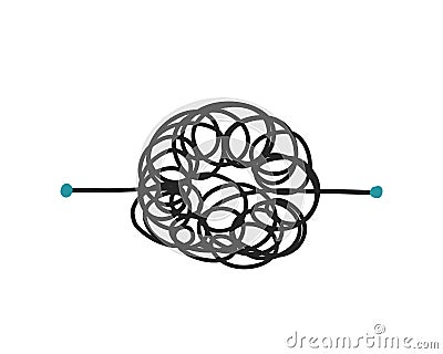 Confused Process Concept Insane Messy Line Vector Illustration ...