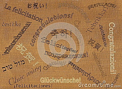 Congratulations! In 23 Languages Stock Photography - Image: 18369532