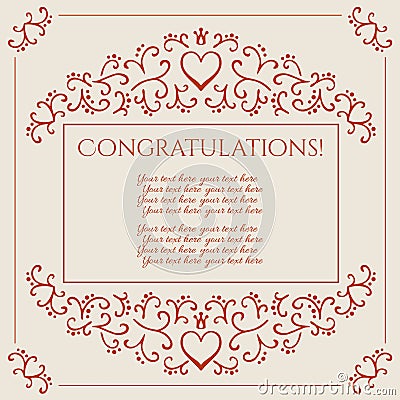 Congratulations Card Design. Vector Illustration Stock Vector - Image ...