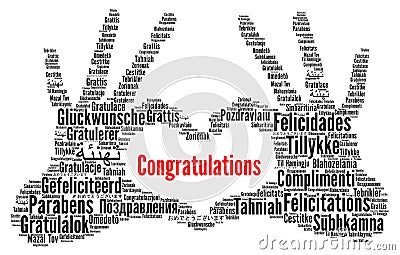 Congratulations In Different Languages Word Cloud Royalty-Free Cartoon ...