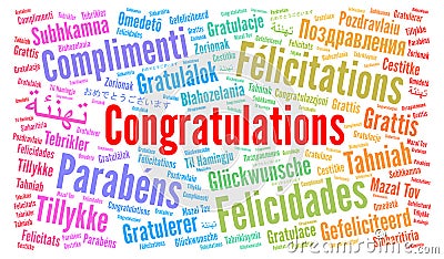 Congratulations In Different Languages Word Cloud Royalty-Free Cartoon ...