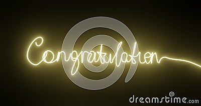 Congratulations Golden Light String Text Animation Stock Video - Video ...
