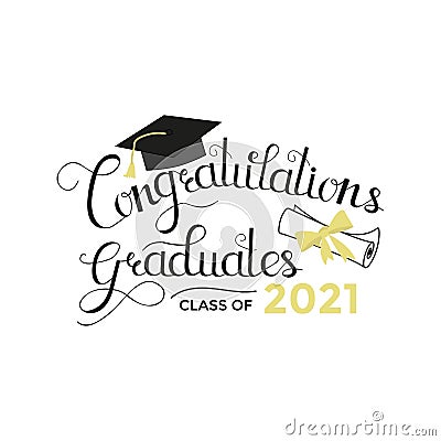 Congratulations Graduated Vector Illustration With Graduation Cap ...