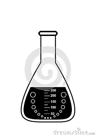 Conical Graduated Chemical Flask With A Solution Cartoon Vector ...