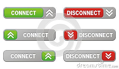Connect Disconnect Button Sets Royalty-Free Stock Photo | CartoonDealer ...