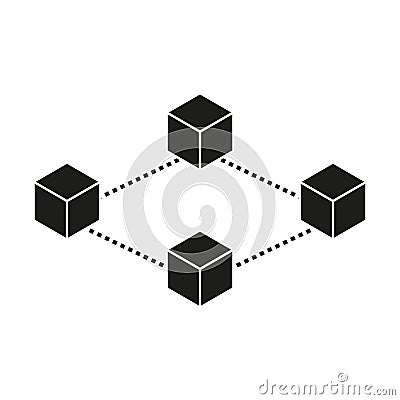 Connected Blocks In Circular Arrangement. Vector Network Concept ...