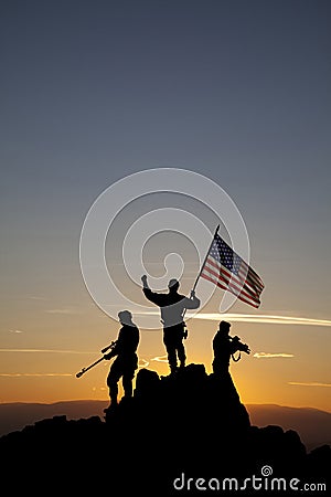 Conquerors With A Flag Stock Photography | CartoonDealer.com #86405420