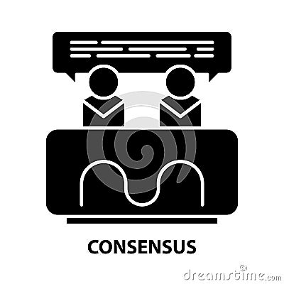 Consensus Icon, Black Vector Sign With Editable Strokes, Concept ...