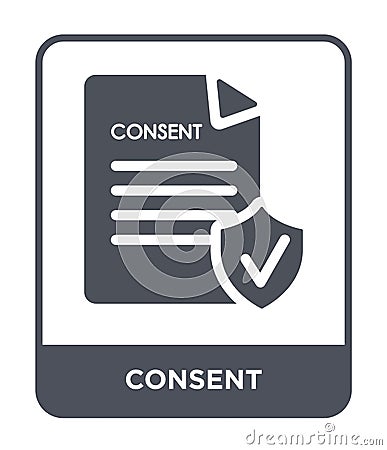 Consent Icon In Trendy Design Style. Consent Icon Isolated On White ...