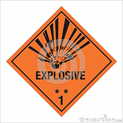 Hazardous HAZMAT Material Label IATA Transportation Explosive Royalty ...