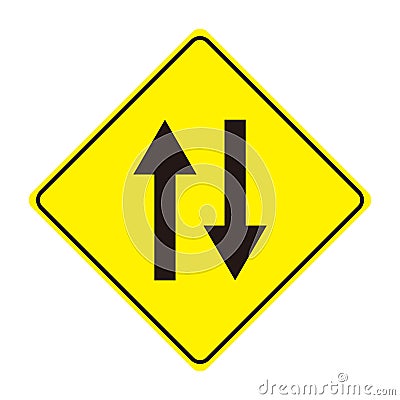 Conspicuous Two-way Traffic Road Sign Stock Photography | CartoonDealer ...