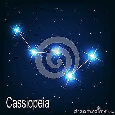 The Constellation Cassiopeia Star In The Night Stock Image - Image ...