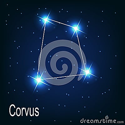 The Constellation Corvus Star In The Night Sky. Stock Photography ...
