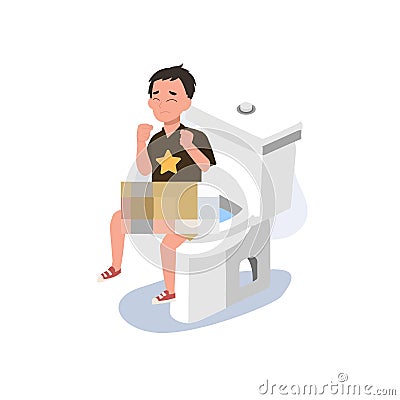 Constipation Ailment In Kids. Health Problem. Young Kid With ...