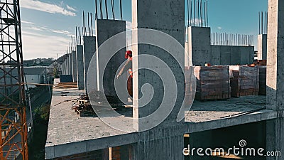 Construction of a Cottage House. Builders Build a House from Bricks ...