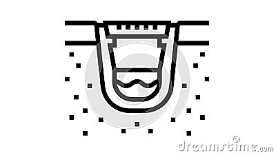 Construction of Drainage System Line Icon Animation Stock Video - Video ...