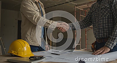 Construction Handshake: Builders, Blueprints & Success Project ...