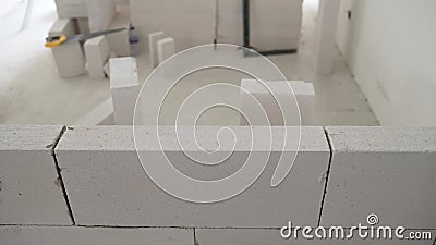 Construction of New Walls from Expanded Clay Blocks in a New Building ...
