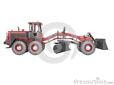 Construction Machinery Red Grader For Leveling Roads For Asphalting 3D ...