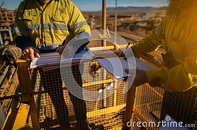 Miner Workers Are Signing Of The Permit On The Opening Field Stock ...