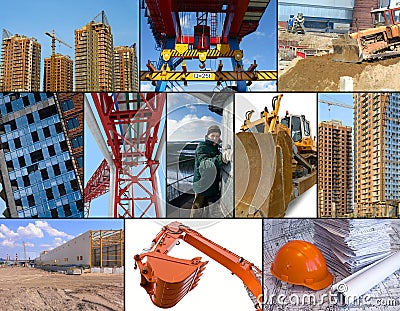 Construction Site Collage Stock Image | CartoonDealer.com #10864861