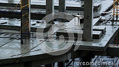 Construction Site in the Rain. High Rise Building Construction ...