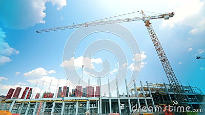 Construction Site Time Laps Shooting. Working Process at a Construction ...