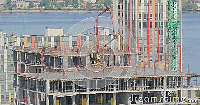Construction Time Lapse. Builders are Building a Multi-storey Building ...