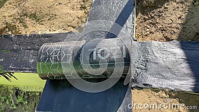 Construction Work on Waterproofing the Foundation. Roll Waterproofing ...