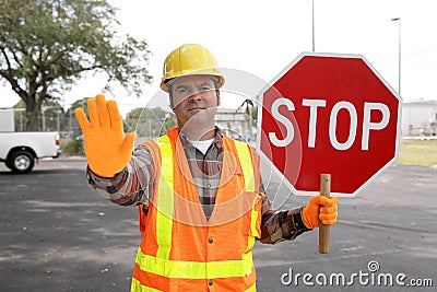 Construction Worker Stop Royalty Free Stock Photo - Image: 1854925