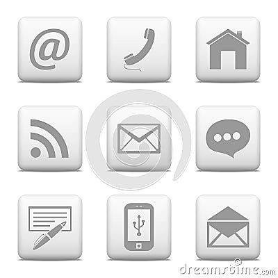 Contact Buttons Set, E-mail Icons Stock Vector - Illustration: 41063680